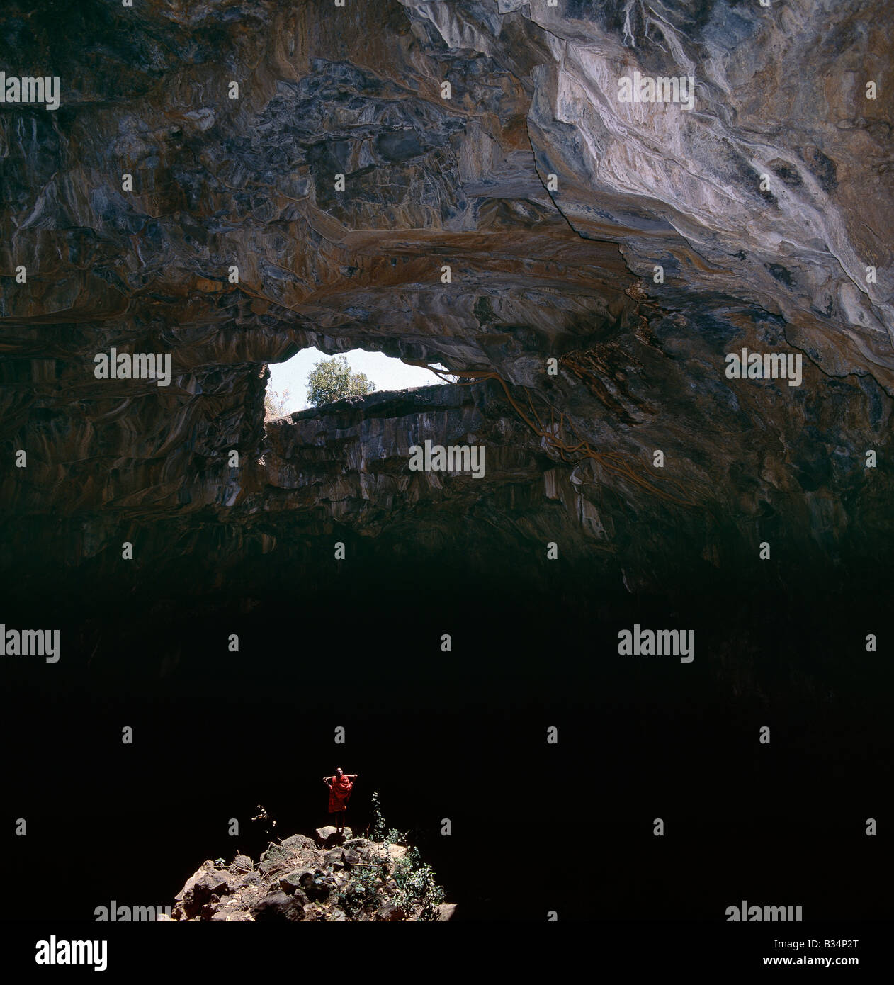 Kenya, Gregory Rift, Suswa. An extensive network of huge caves and ...