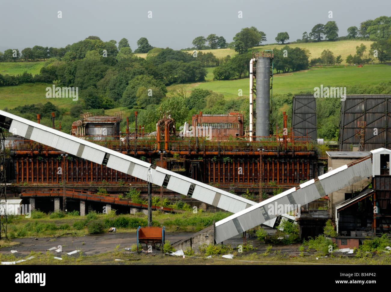 Part of the old ruins of Cwm Colliery in Beddau, South Wales Stock ...