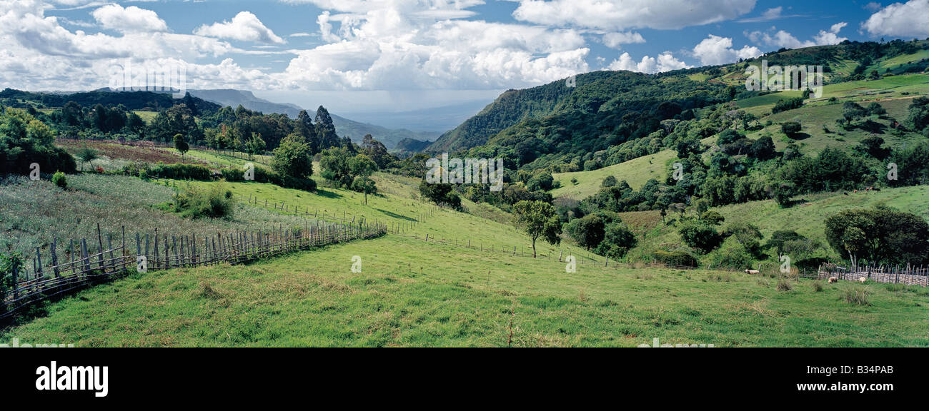 Kenya, Kapenguria, Cherangani Hills. Smallholdings of the Pokot people ...
