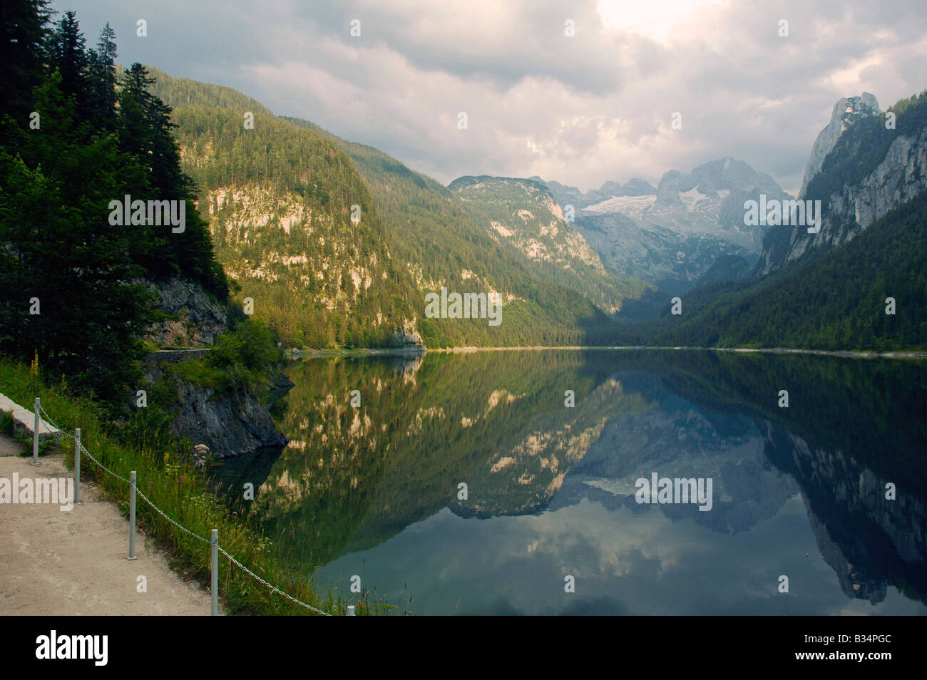 Austria Upper Austria Gosau Lake Gosau in the Dachstein Mountains ...