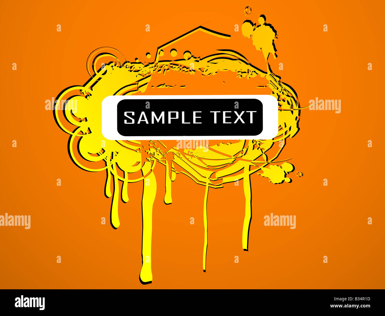grunge marks with text template Stock Photo - Alamy