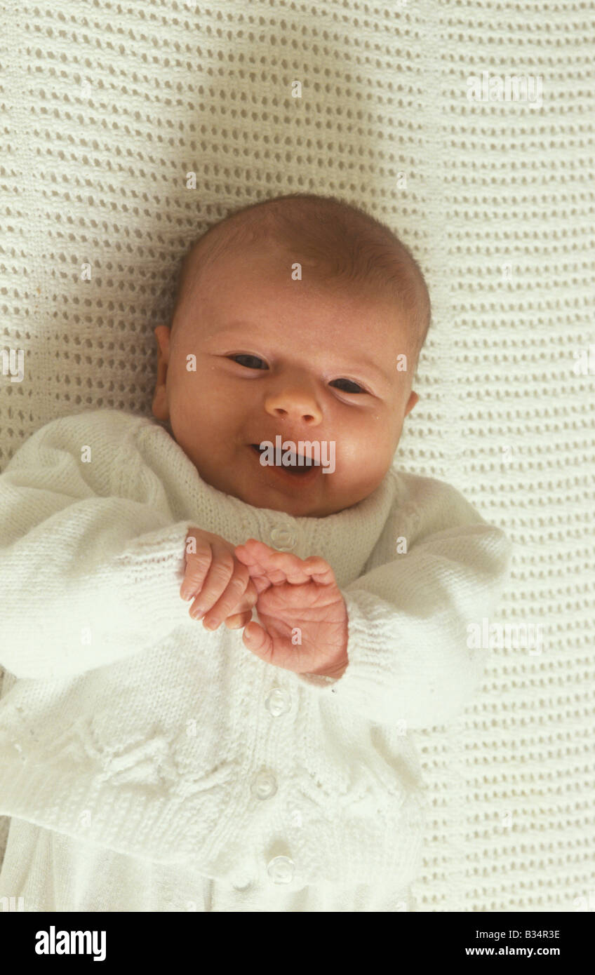 newborn baby smiling Stock Photo - Alamy