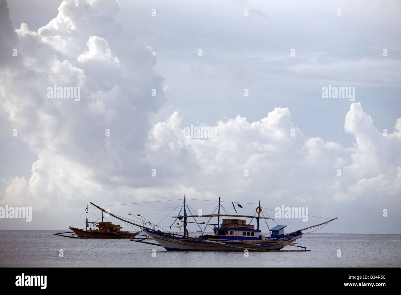 Fishing boats on Mansalay Bay in Mansalay, Oriental Mindoro ...