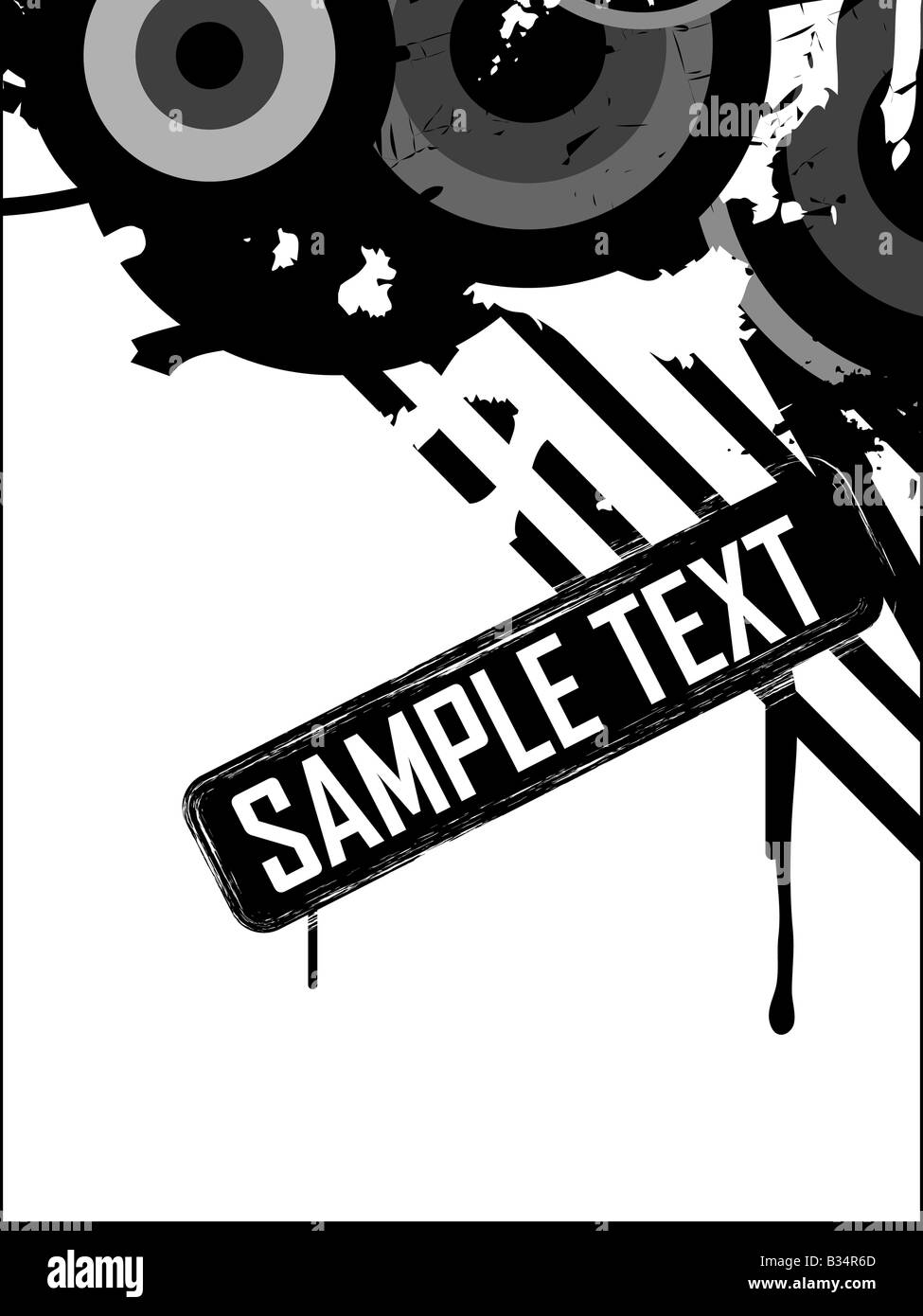 grungy text template box with sample text Stock Photo - Alamy