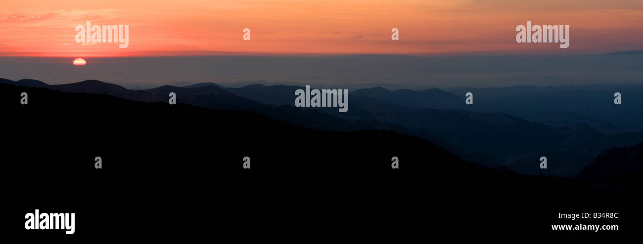 Monterey Bay Sunset Panoramic from Fremont Peak Stock Photo - Alamy