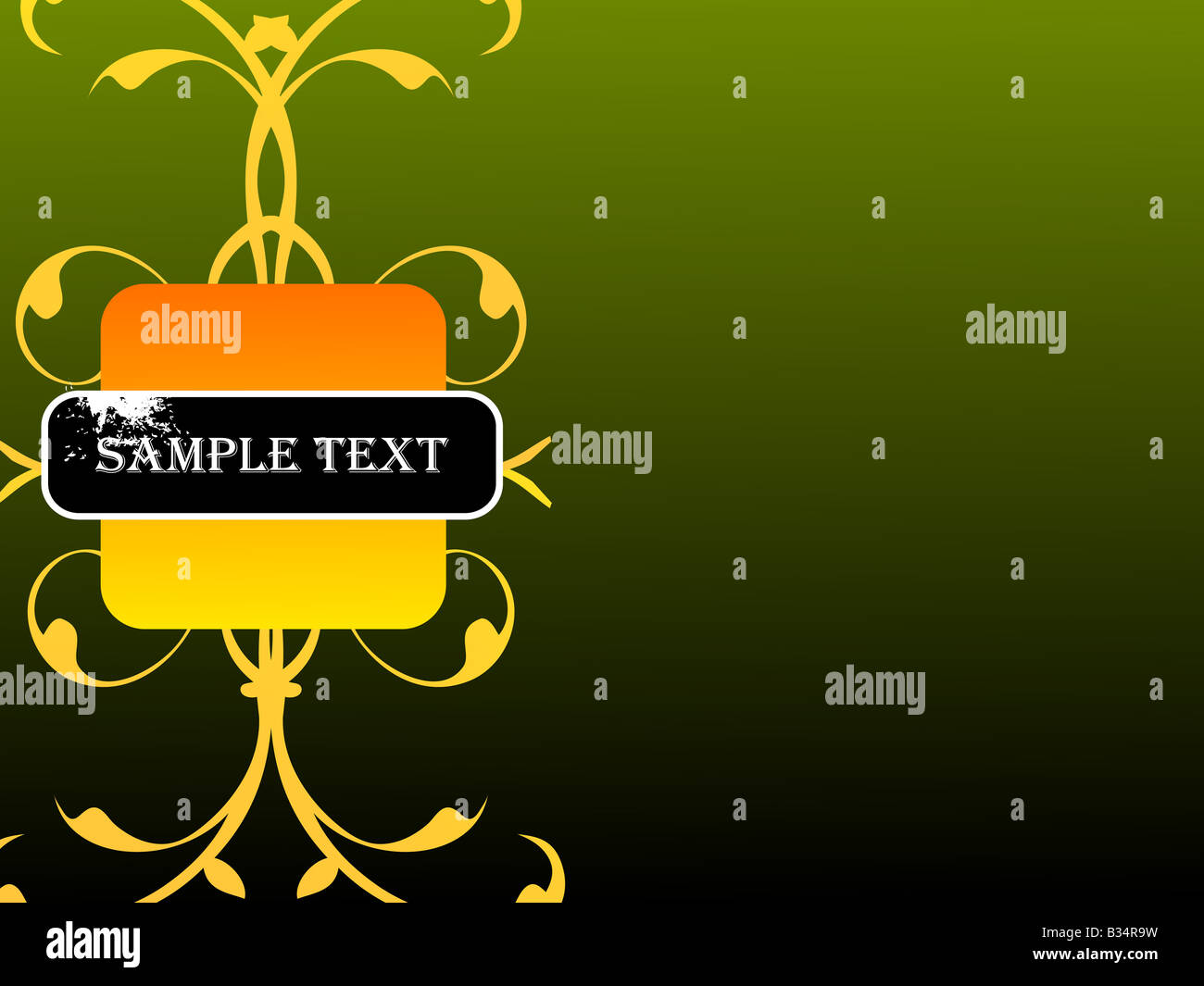 sample text with swirls and block Stock Photo - Alamy