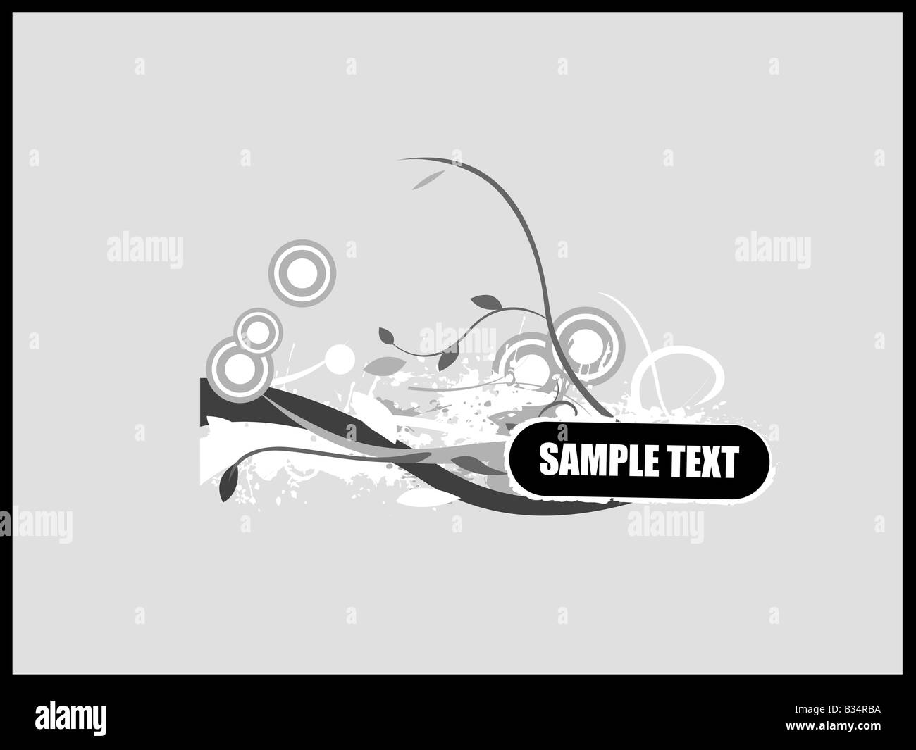 swirly design with text template Stock Photo - Alamy