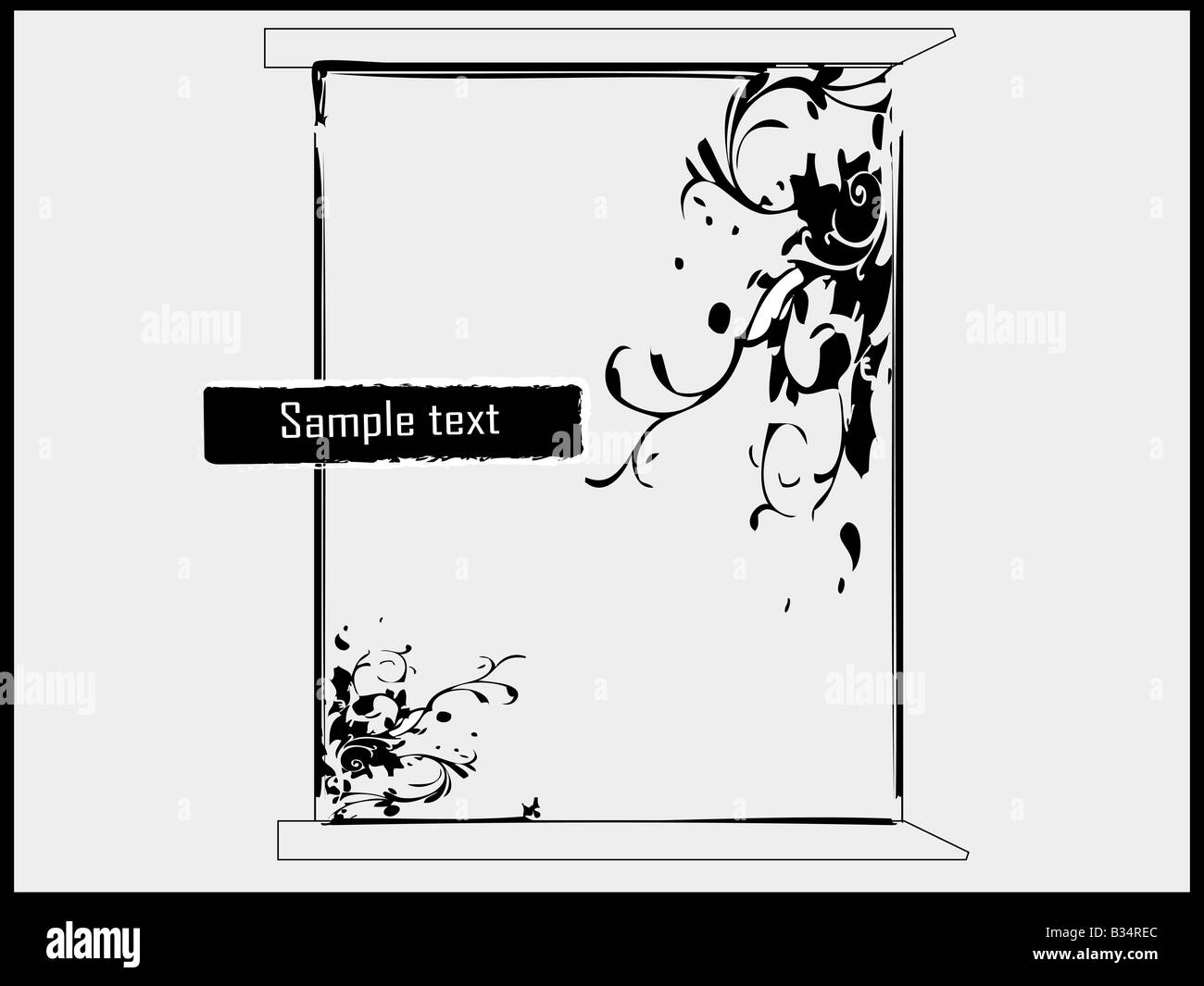 text template with frame on plain background Stock Photo - Alamy