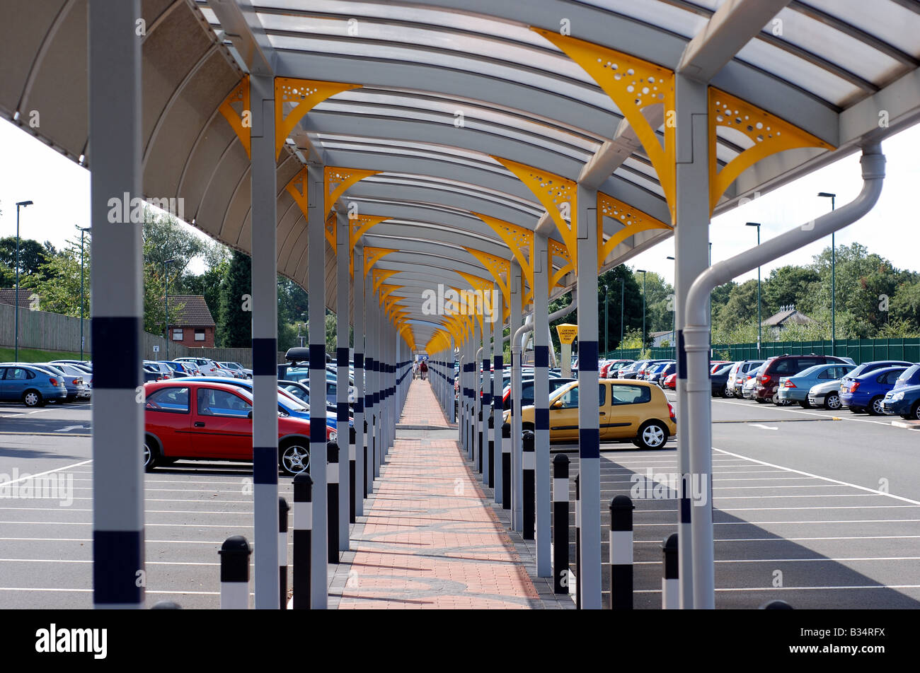 Walkway at Stourbridge Junction railway station park and ride, West ...