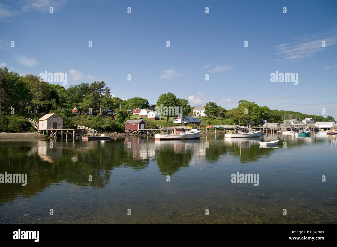New Harbor, Muscongus Bay Area, new england, USA Stock Photo - Alamy