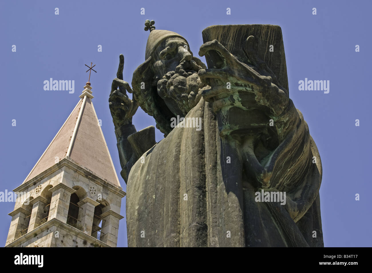 Split's Gregory of Nin statue, by sculptor Ivan Mestrovic, with tower ...