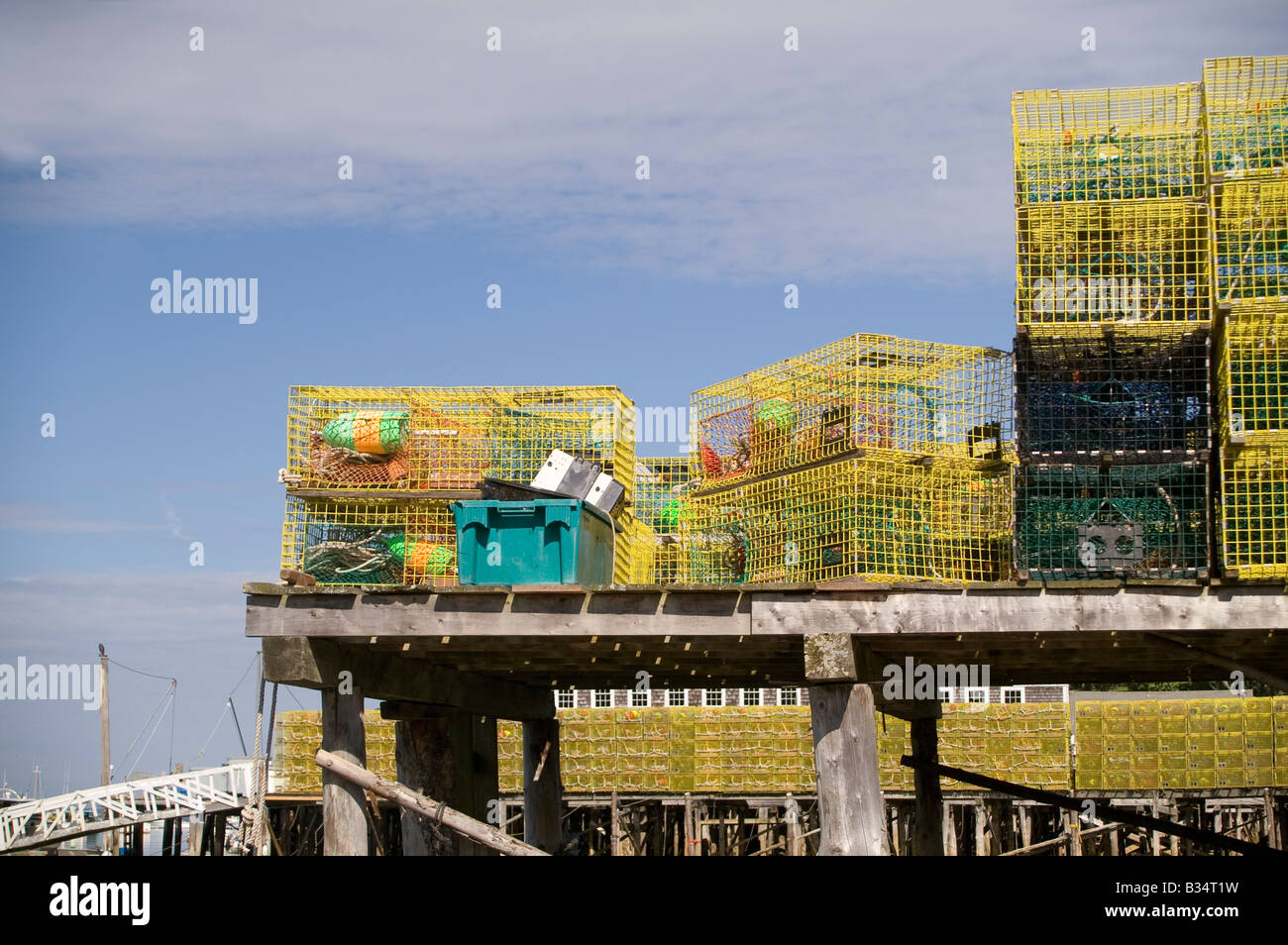 New Harbor, Maine, USA / Lobster traps Stock Photo - Alamy
