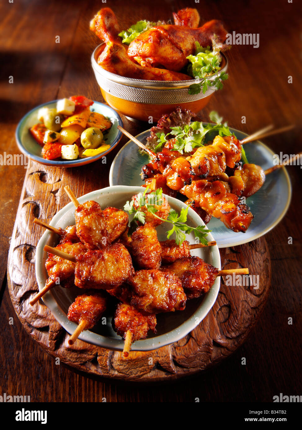 Party Food - From Front - mini chicken kebabs,Chicken Yakatori, roast ...