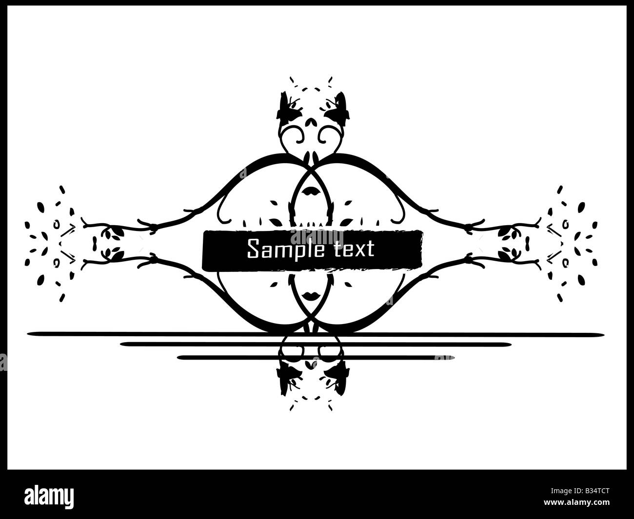 floral design with sample text on isolated background Stock Photo - Alamy