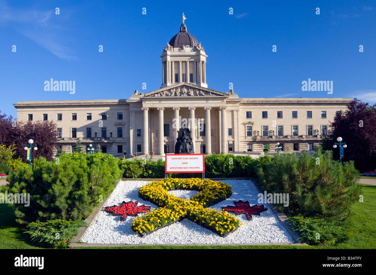 The exterior of the Manitoba Legislative buildings in Winnipeg Manitoba ...