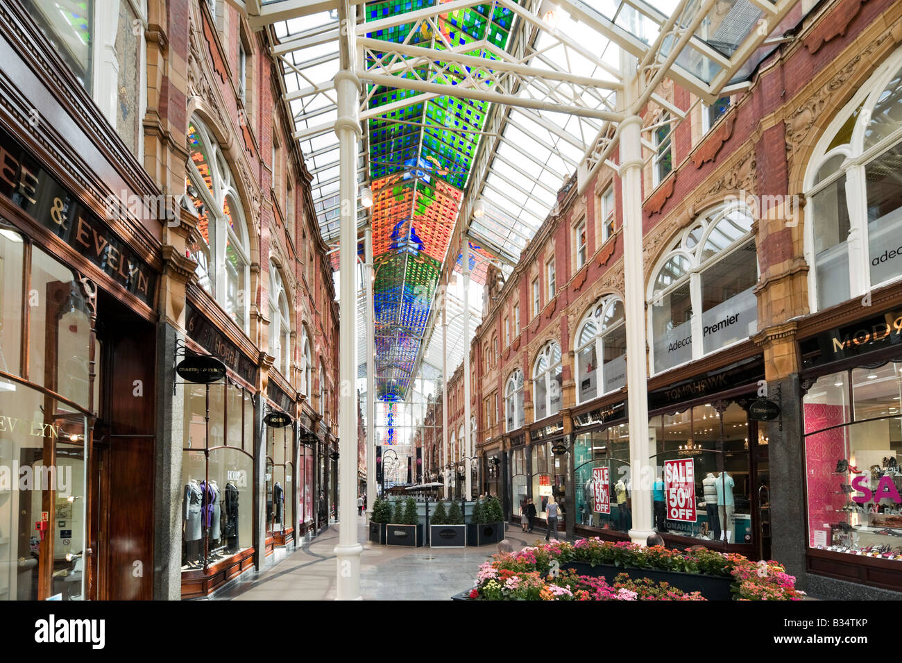 Shopping arcade in the Victoria Quarter, Briggate, Leeds, West ...