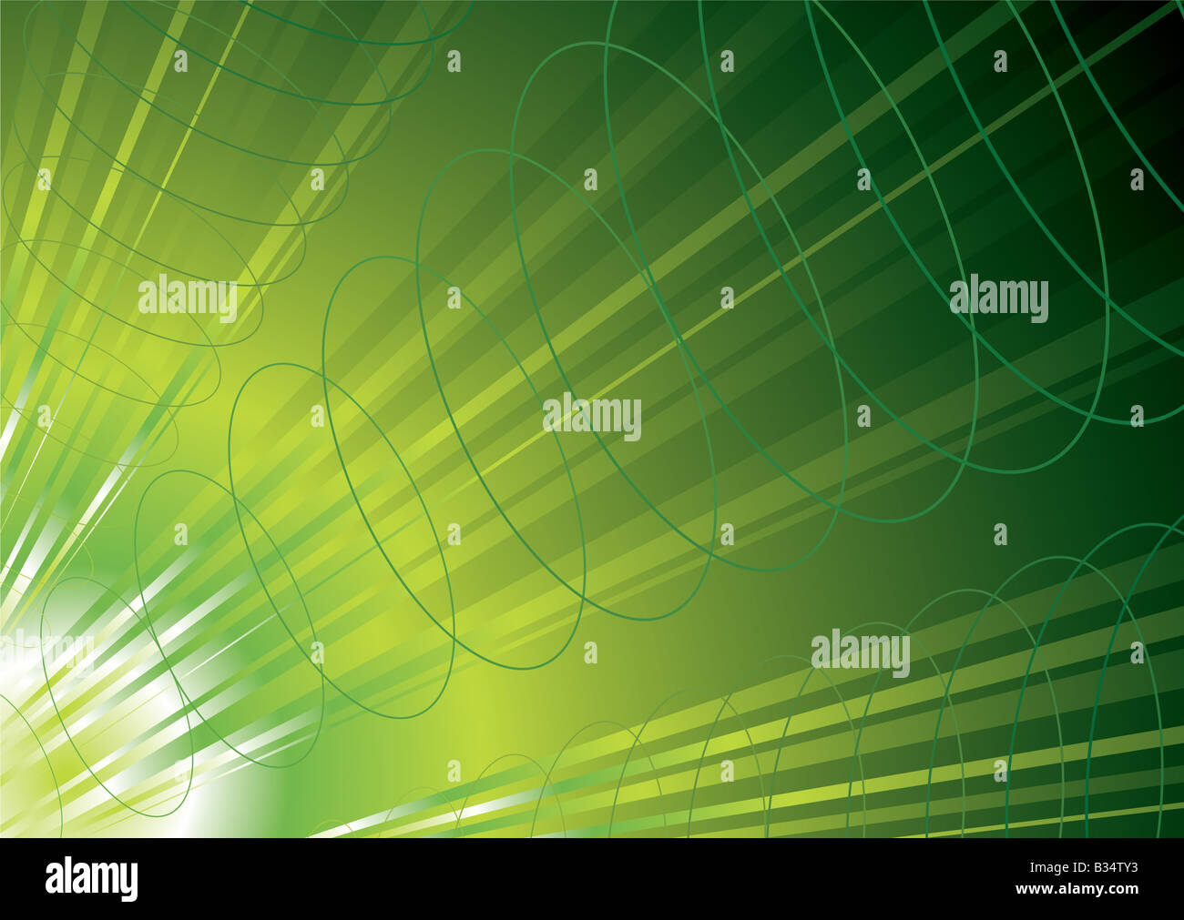 green energy inspired background with flowing waves of power Stock ...