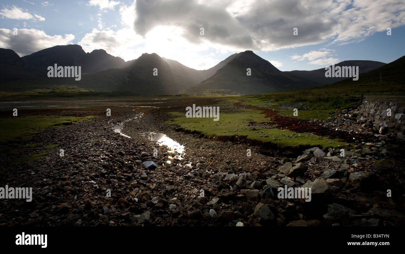 A view of the famous Black Cullin mountain range Isle of Skye Scotland ...