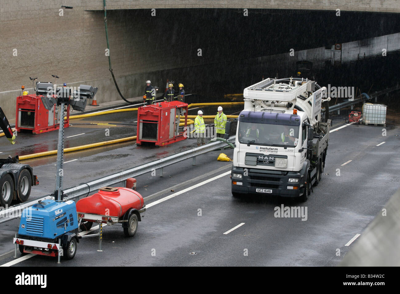 Belfast M1 Broadway underpass flood Stock Photo - Alamy