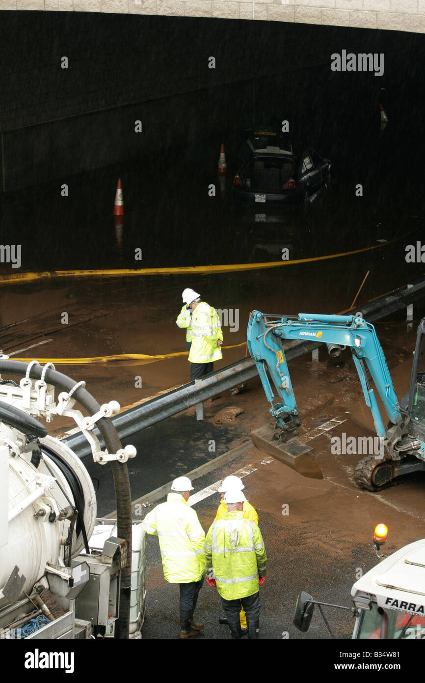 Belfast M1 Broadway underpass flood Stock Photo - Alamy