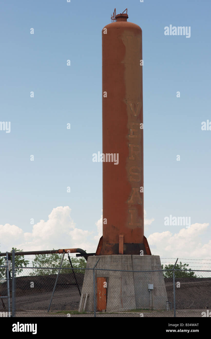 An old and abandoned brown silo Stock Photo - Alamy