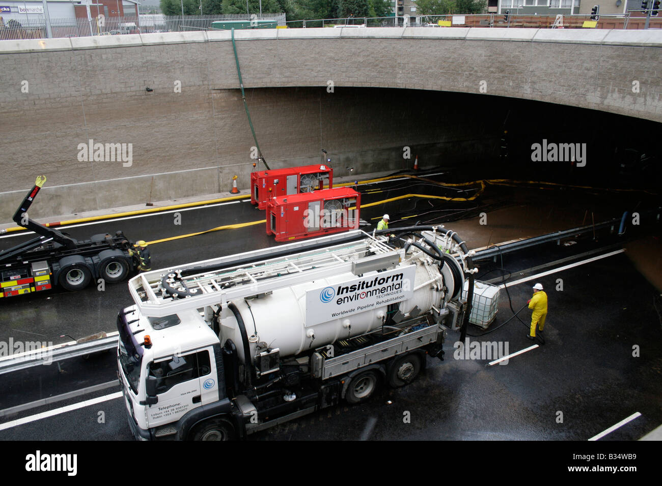 Belfast M1 Broadway underpass flood Stock Photo - Alamy