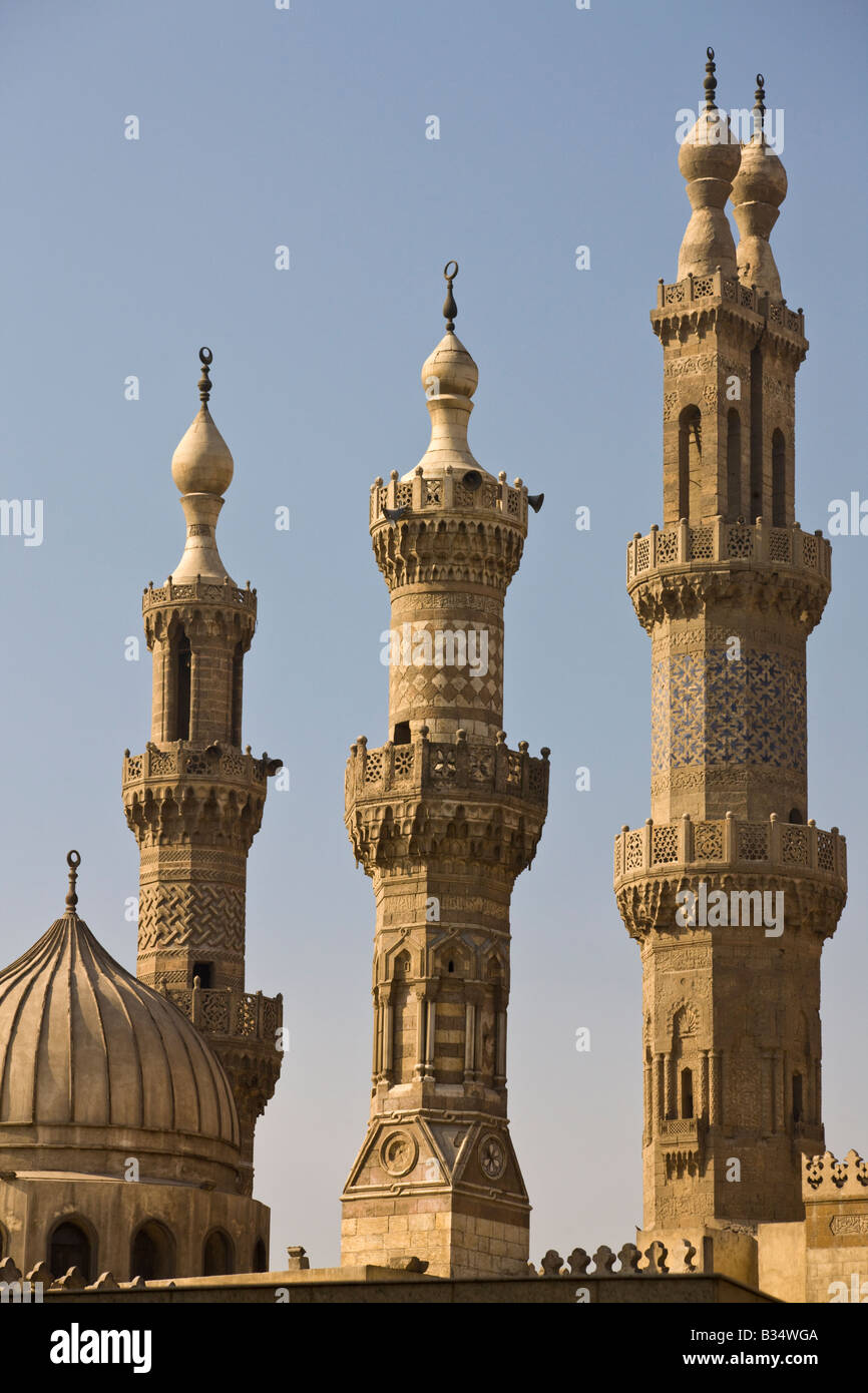minarets, al-Azhar mosque, Cairo, Egypt Stock Photo - Alamy