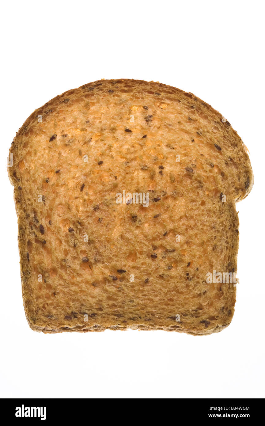 Flax whole wheat bread isolated against a white background Stock Photo ...