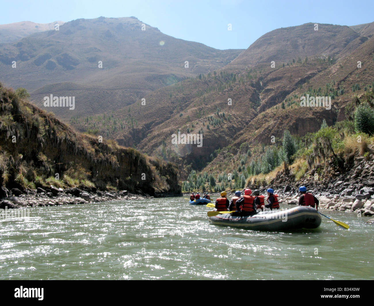 White Water rafting in Peru, South America Stock Photo - Alamy