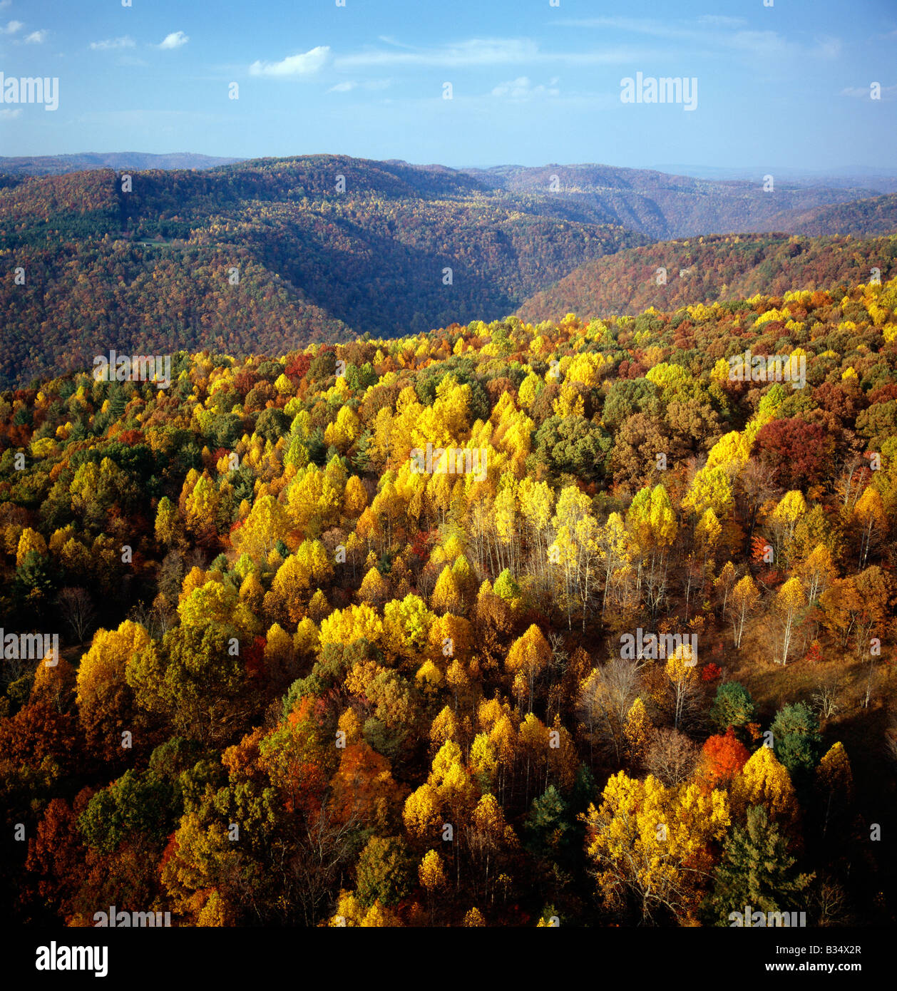 Aerial of Bluestone River Gorge by Pipestem Resort State Park, Virginia ...