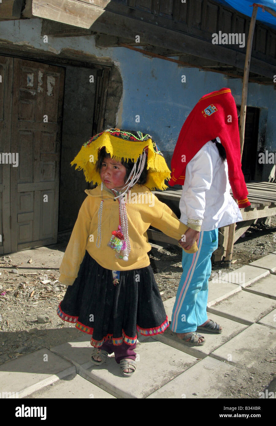 Peruvian child in traditional costume hi-res stock photography and ...