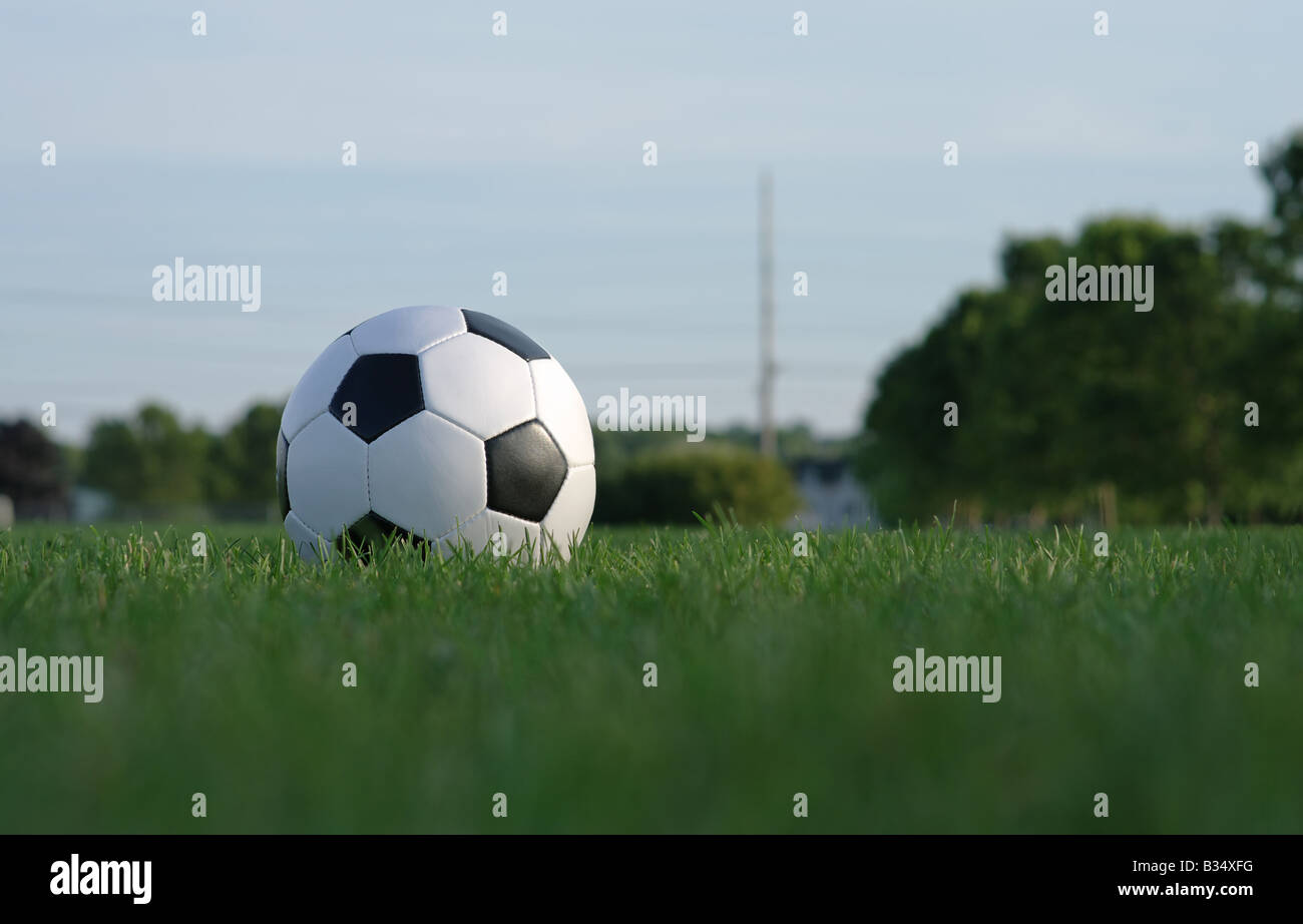 Soccer ball goal grass hi-res stock photography and images - Alamy