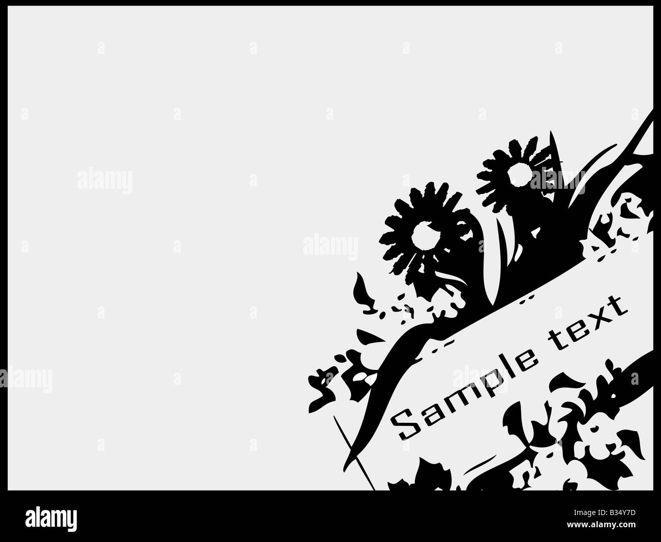 floral design with text template Stock Photo - Alamy