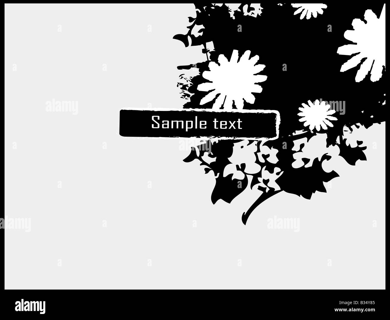 floral design with text template Stock Photo - Alamy