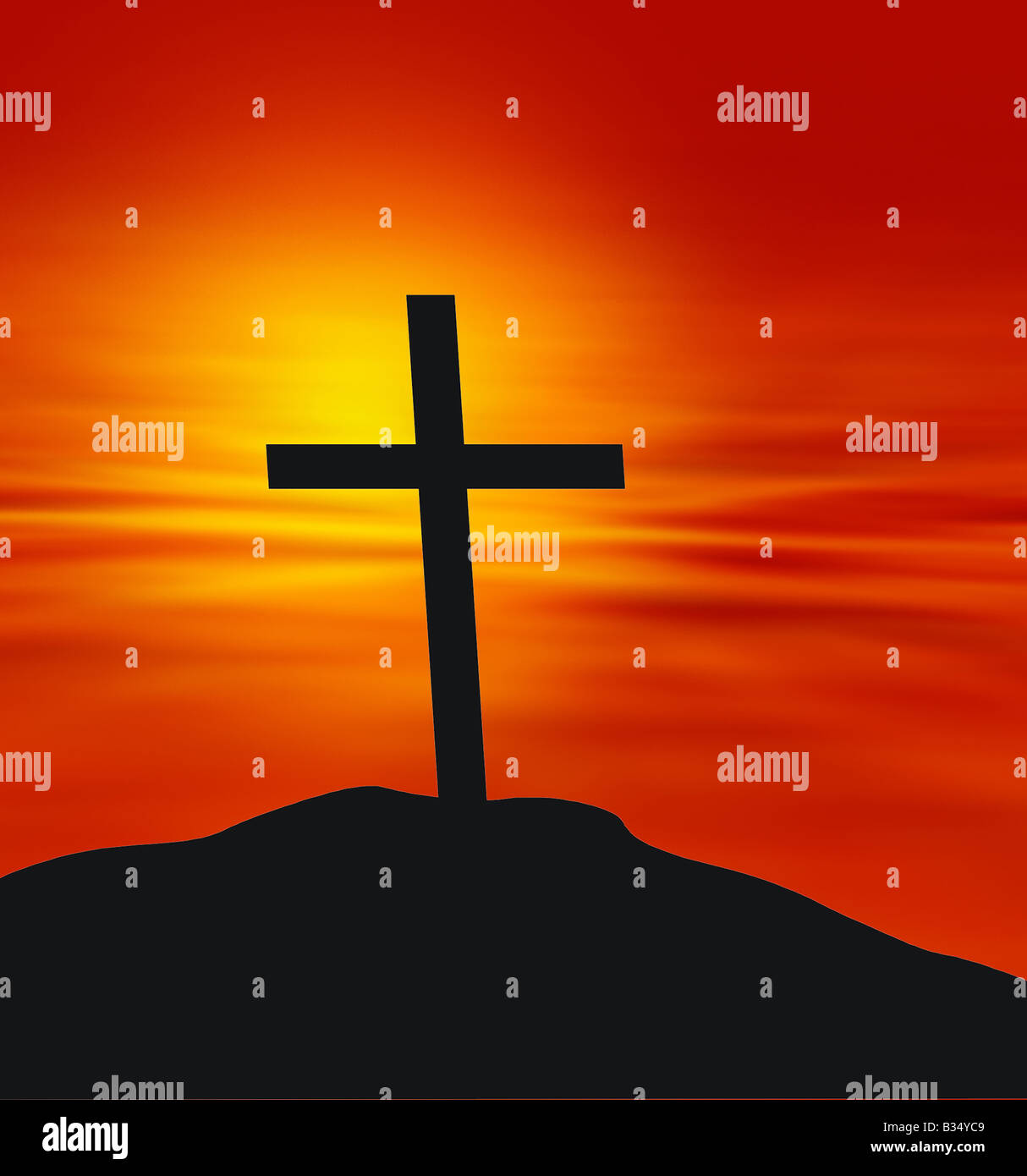 Cross against a sunset background Stock Photo - Alamy