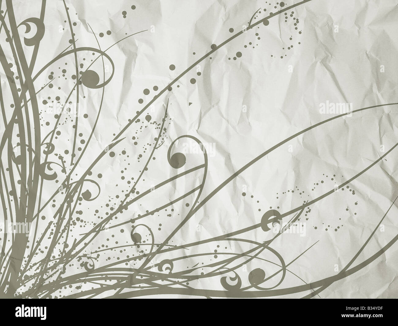 Floral design on crumpled paper background Stock Photo - Alamy