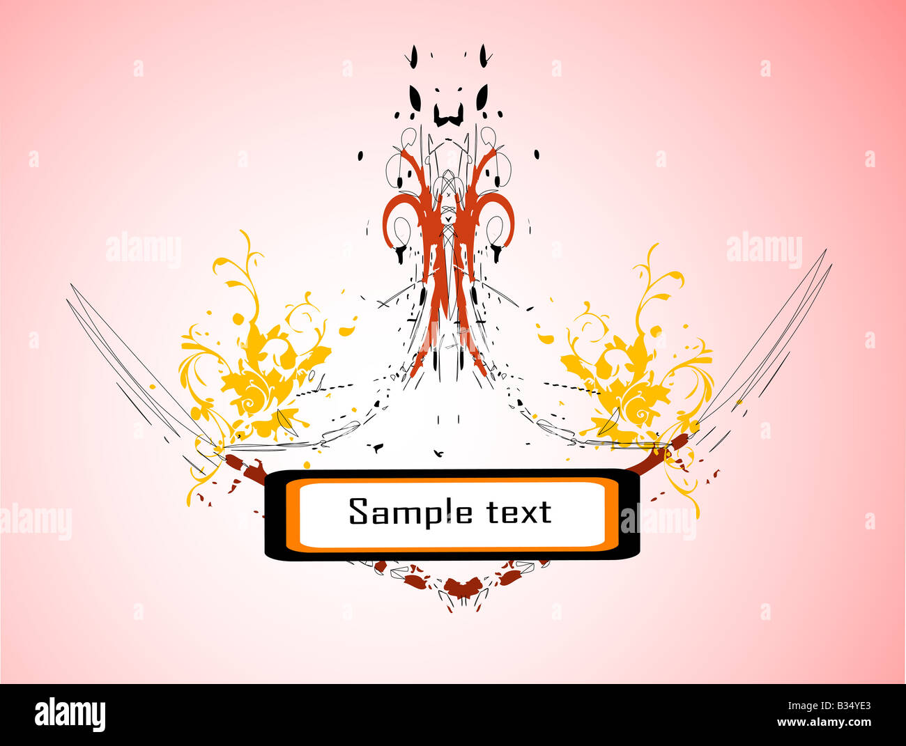 grungy design with sample text on gradient background Stock Photo - Alamy