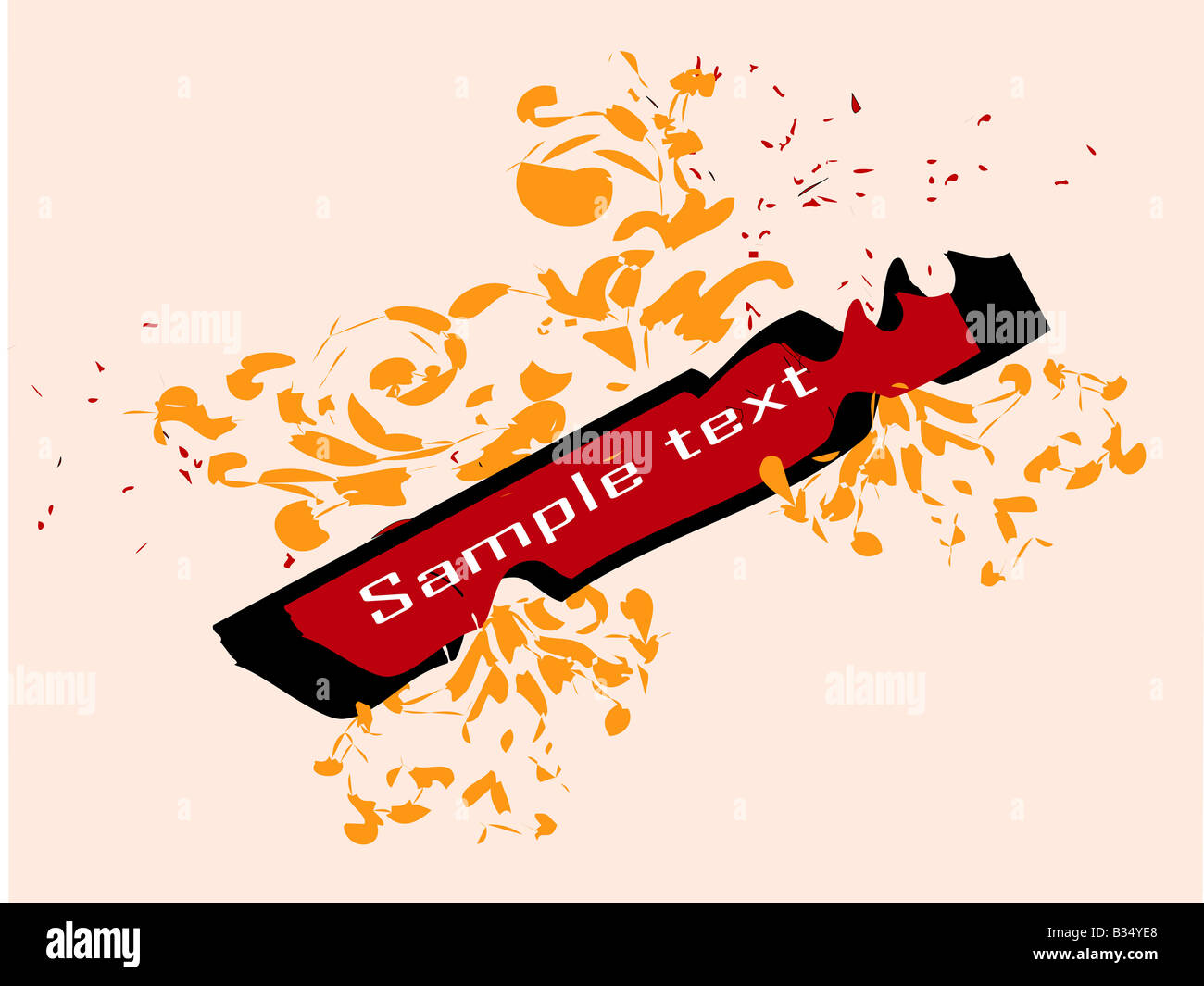 text template with grunge on plain background Stock Photo - Alamy