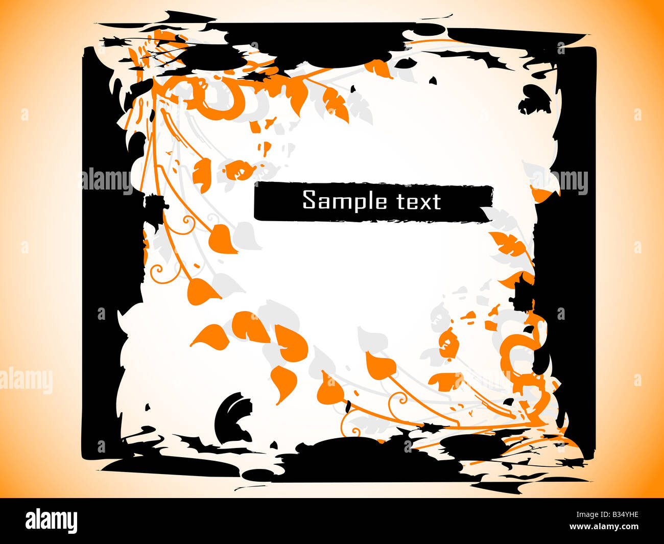 floral design with sample text on gradient background Stock Photo - Alamy