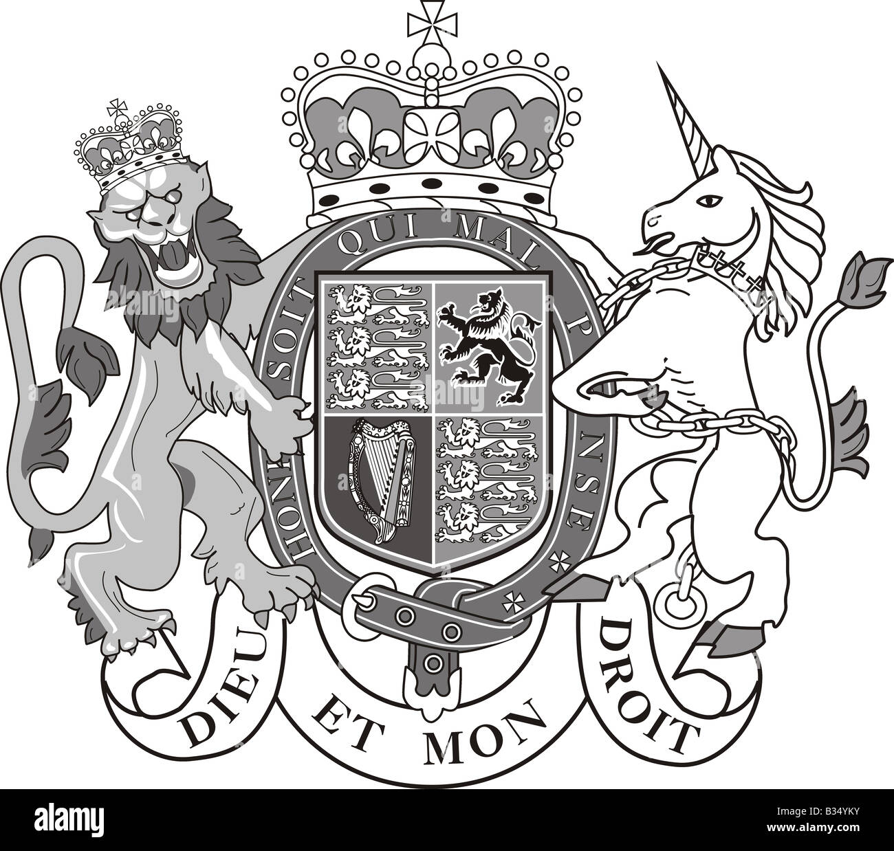 vector illustration of official crest of United Kingdom Stock Photo - Alamy