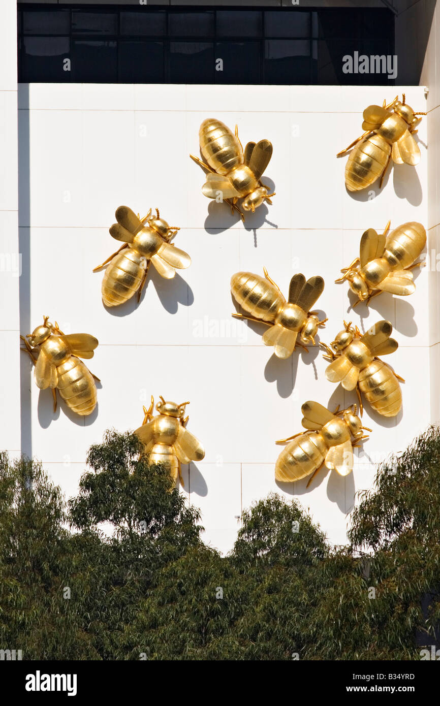 Eureka Tower detail,the Queen Bee Installation at the base of the ...