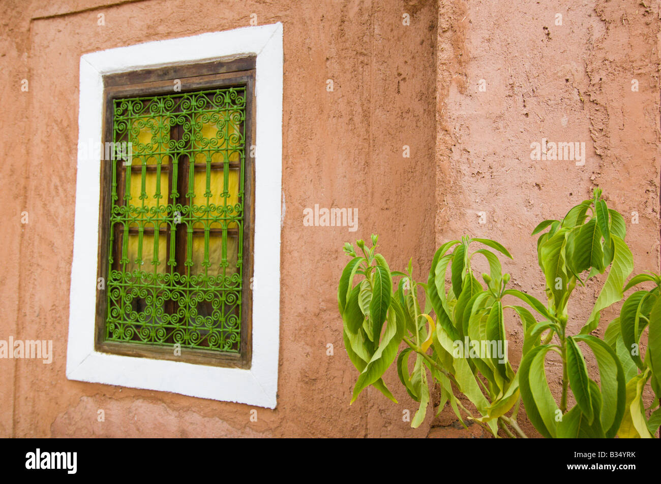 Window in a Ryad, traditional Berber house made of clay Stock Photo - Alamy