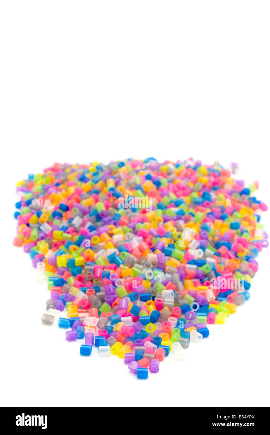 object on white toy color beads Stock Photo - Alamy