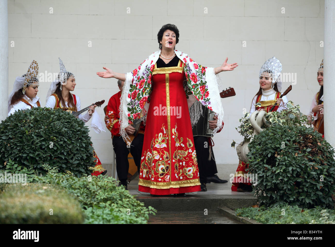 Women in national costumes making music, Yalta, Ukraine Stock Photo - Alamy