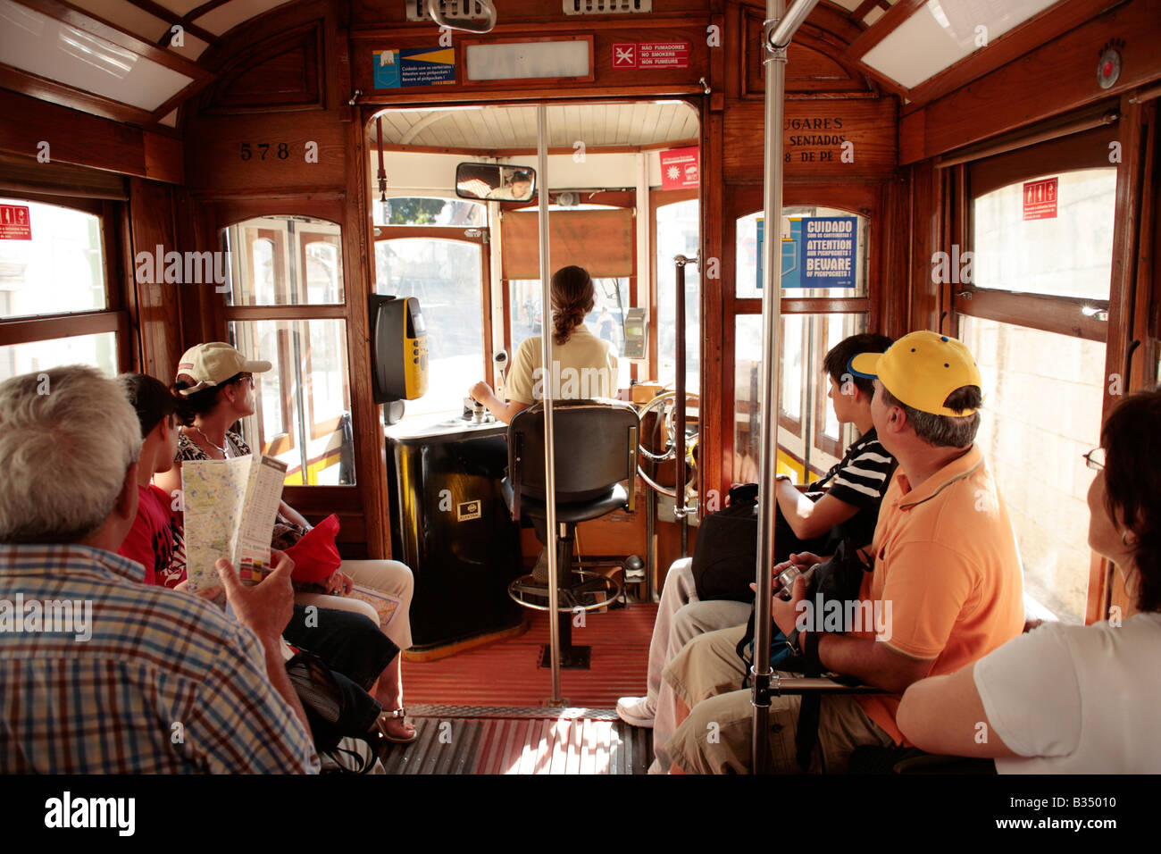 travelling by tram line 28, Lisbon, Portugal Stock Photo - Alamy