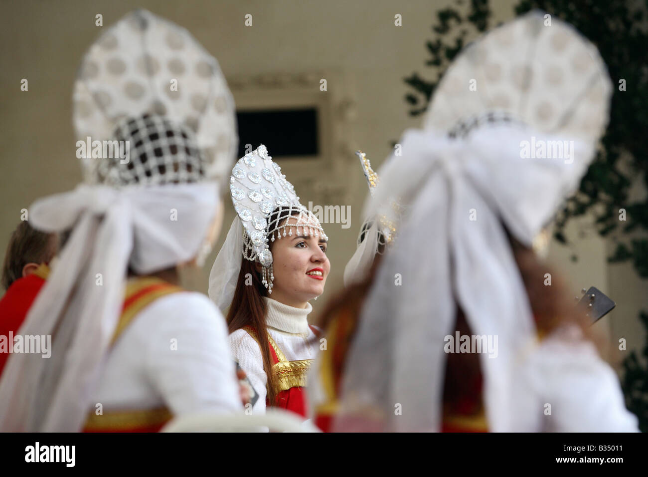 Women in national costumes making music, Yalta, Ukraine Stock Photo - Alamy