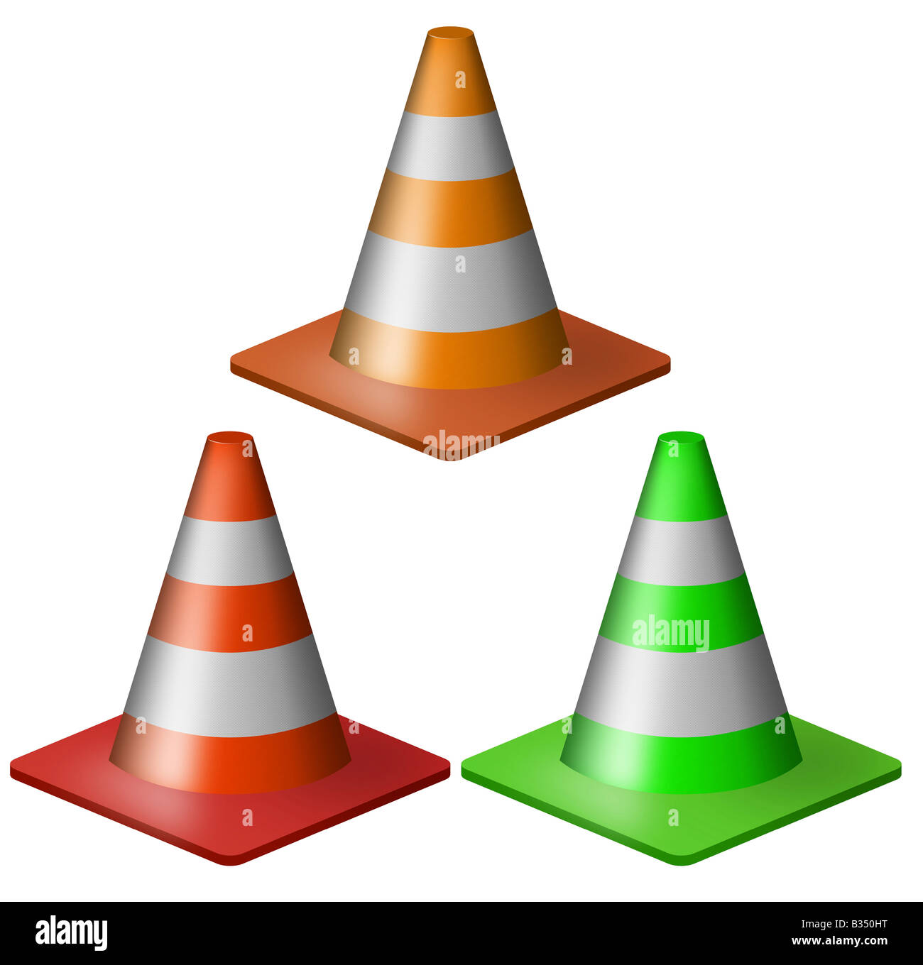 Traffic сone Set color cone for enclosure road Stock Photo - Alamy