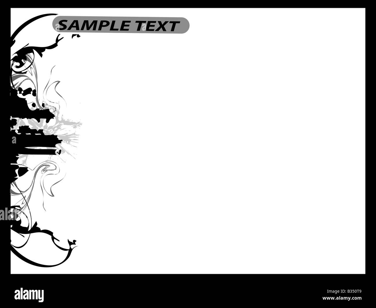 splatter design with text template on isolated background Stock Photo ...