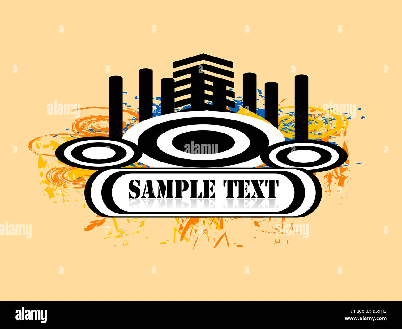 circles with text template on plain background Stock Photo - Alamy