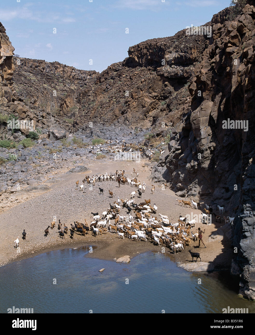 Kenya, Turkana, Sirima. The natural rock pools along the Sirima lugga ...